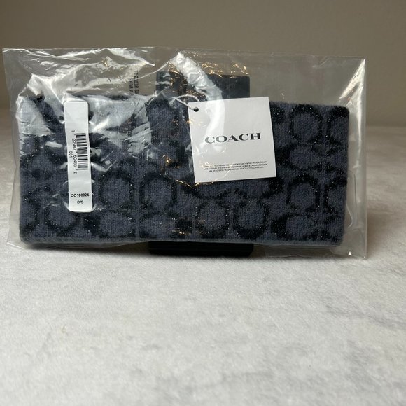 Coach | Accessories | Coach Metallic Signature C Jacquard Headband ...